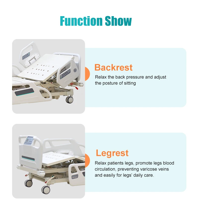 Multifunctional Electric Motor Hospital Bed Icu Patient Bed With Cpr ...