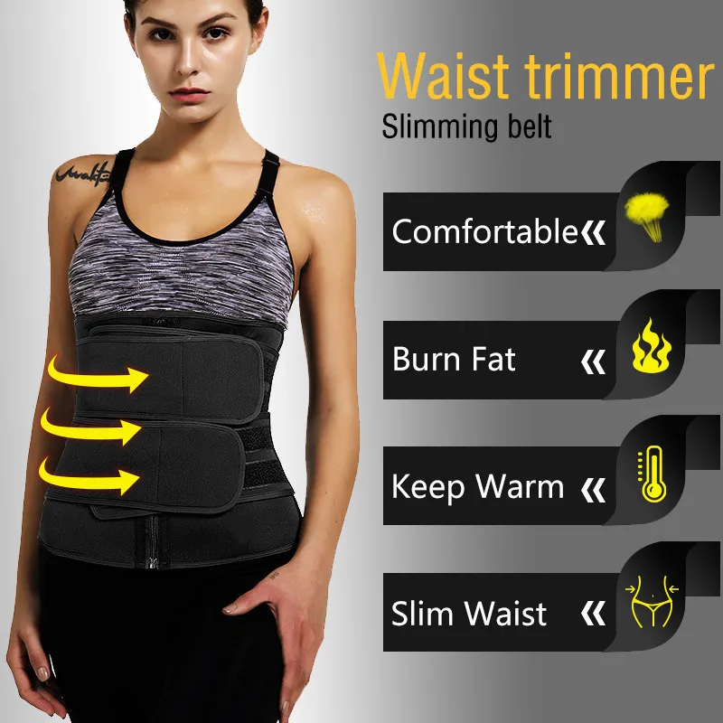 Tummy Sweat Shapewear Bodysuits Women Waist Trainer Slimming 2-3 Belts ...