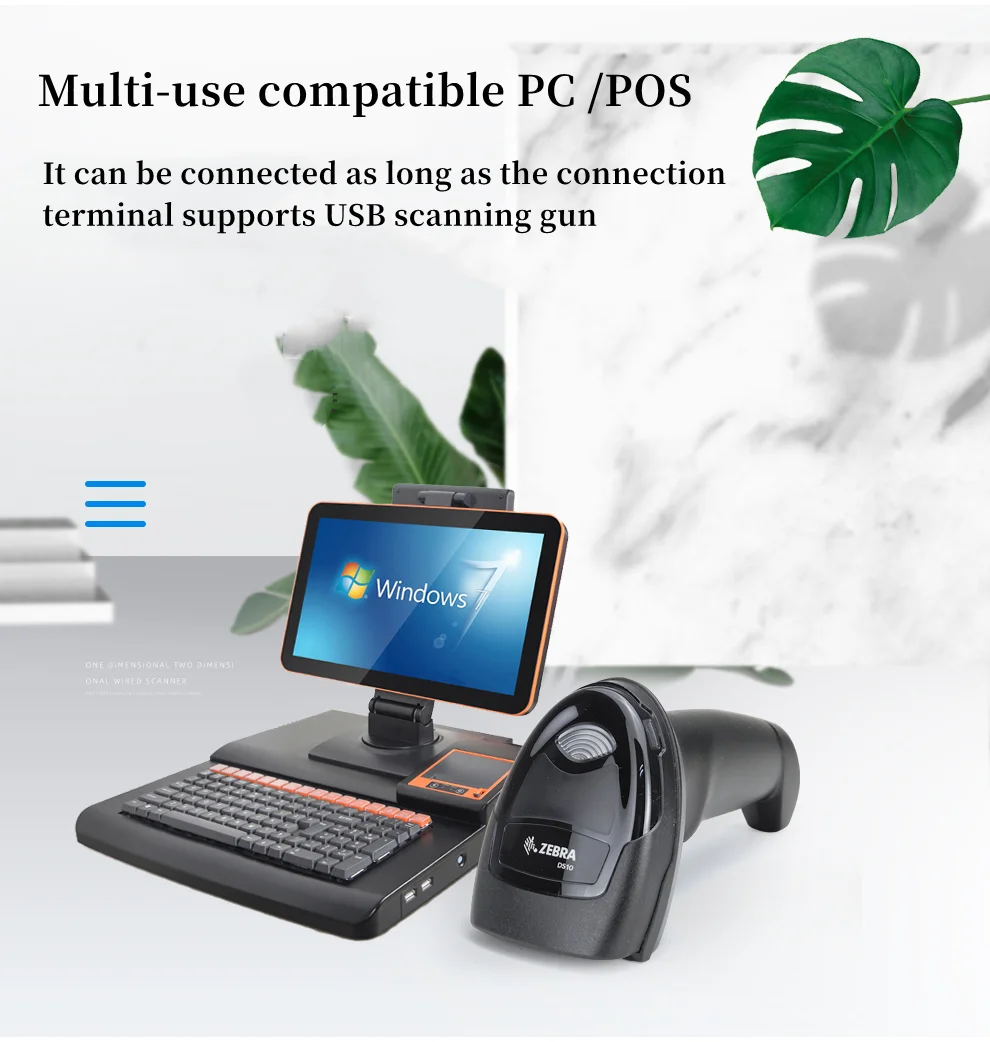 New Genuine Handheld Barcode Scanners Gun For Cash Register For Zebra ...