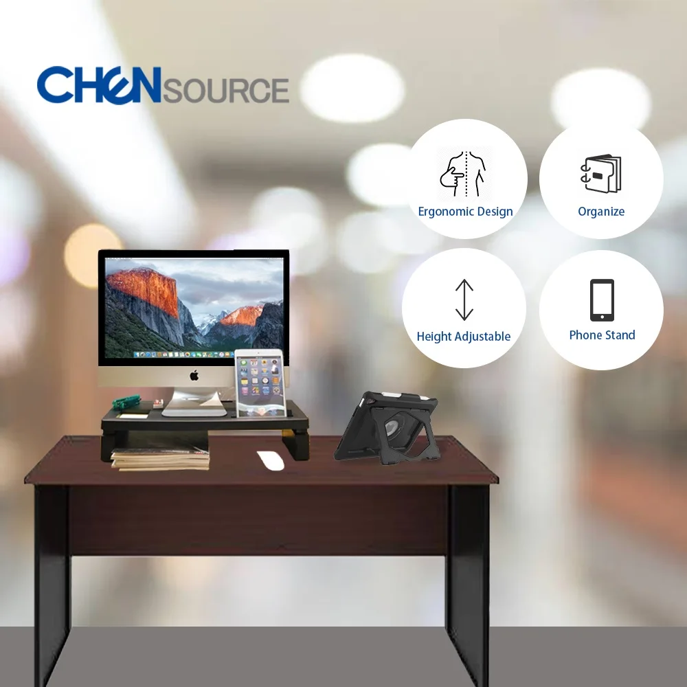 Modern Computer Desktop Organizer Monitor Stand With Adjustable Height ...