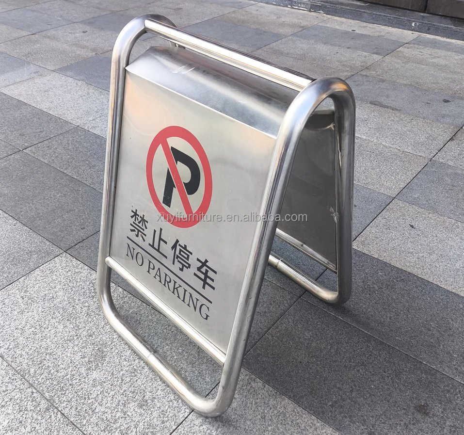 Stainless Steel Safety Warning Sign Wet Floor Caution Sign Stand No ...