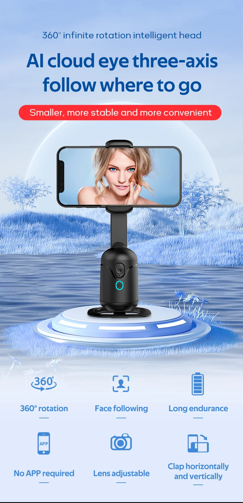 Q7 Ai Tracking Holder Gimbal - Smart Motion Sensor Mount