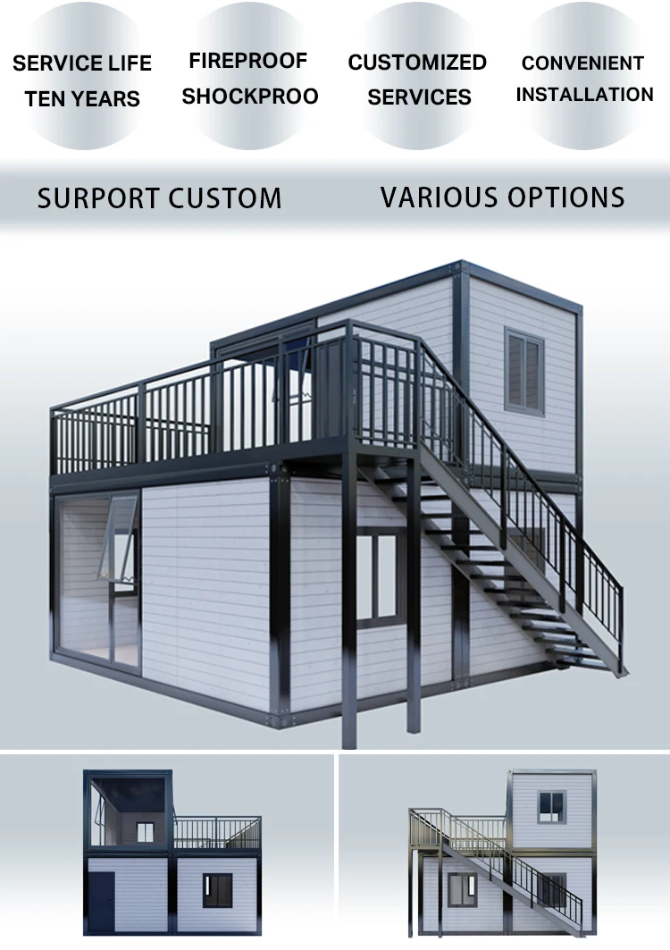 2 Stories Expandable Shipping Container Frame House
