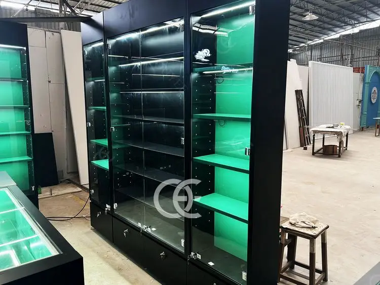 Smoke Shop Design Dispensary Shelving Glass Shelves Display Showcase ...