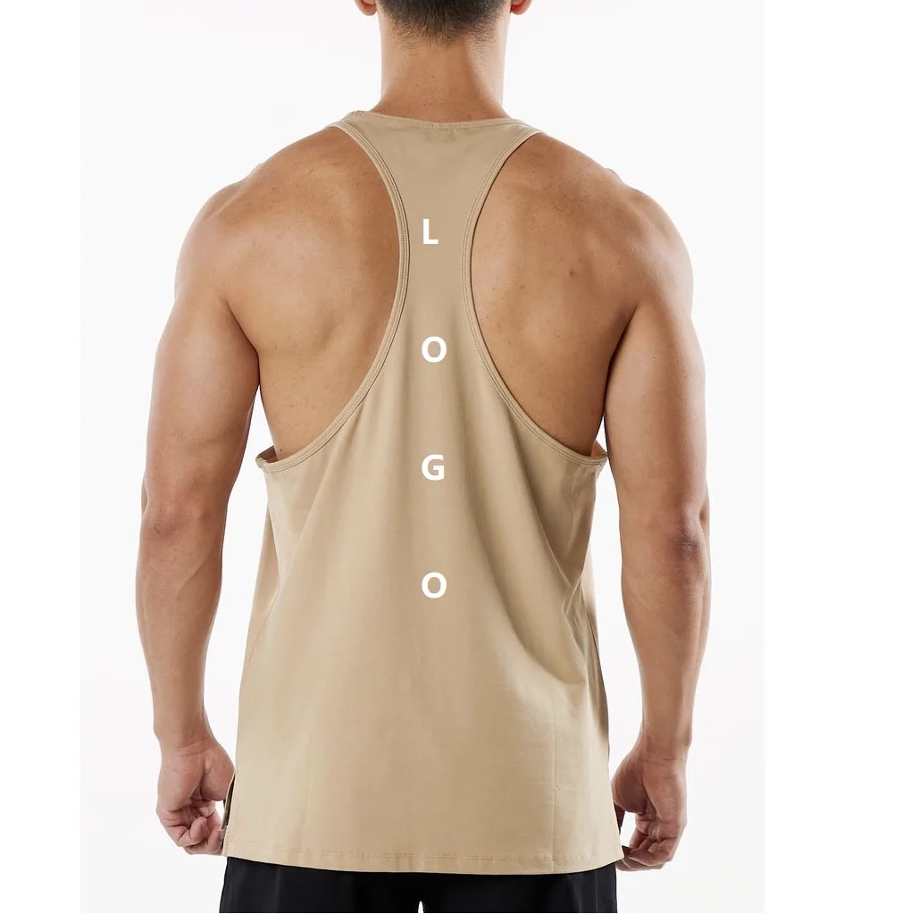 GYM Tank Tops US Size Custom Logo 95% Cotton 5% Spandex Muscle ...
