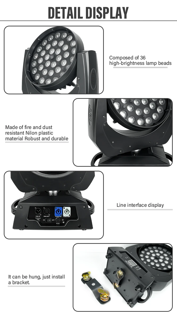 High Power Led Light Dmx512 Controller 36pcs 18w Dj Rgbwa+uvstage Light ...