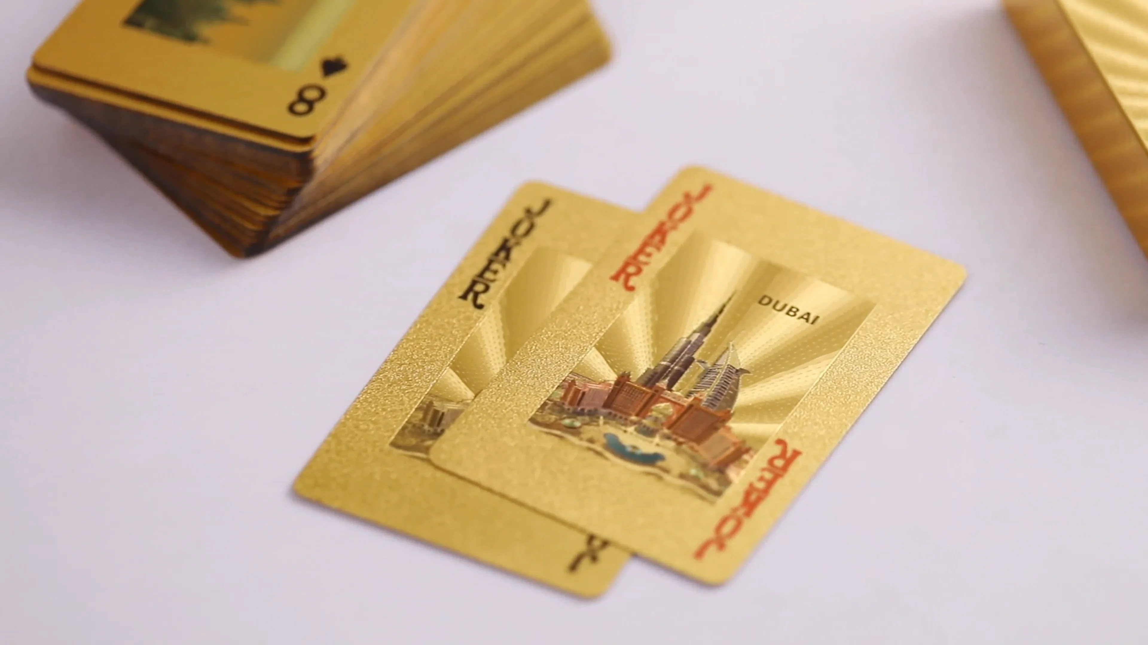24k Gold Dubai Famous Landmark Playing Cards Silver Game Poker Custom ...