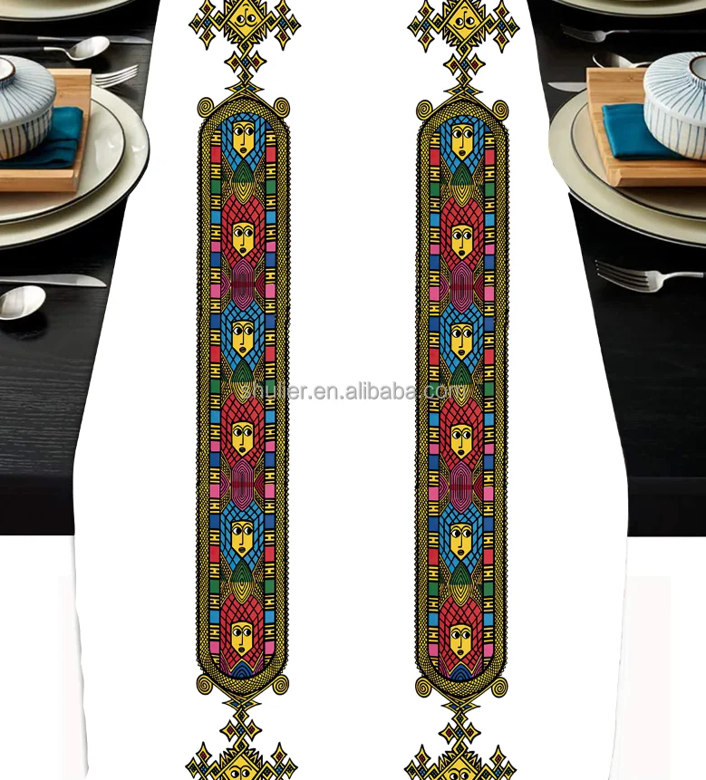 Custom Ethiopian Traditional Saba Telet design table runner for Wedding ...