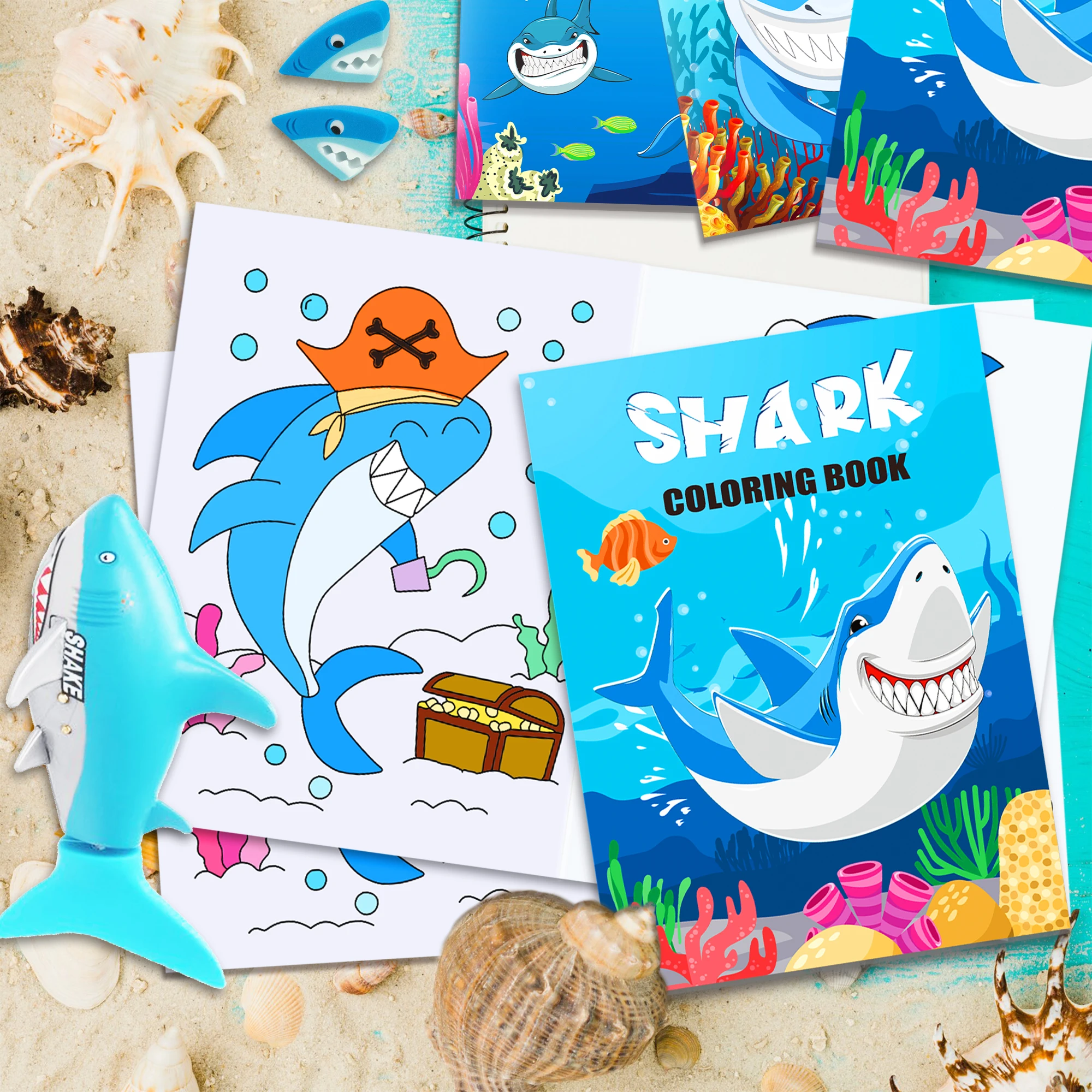 Ty031 Shark Coloring Books School Activity Fillers Diy Painting Drawing ...