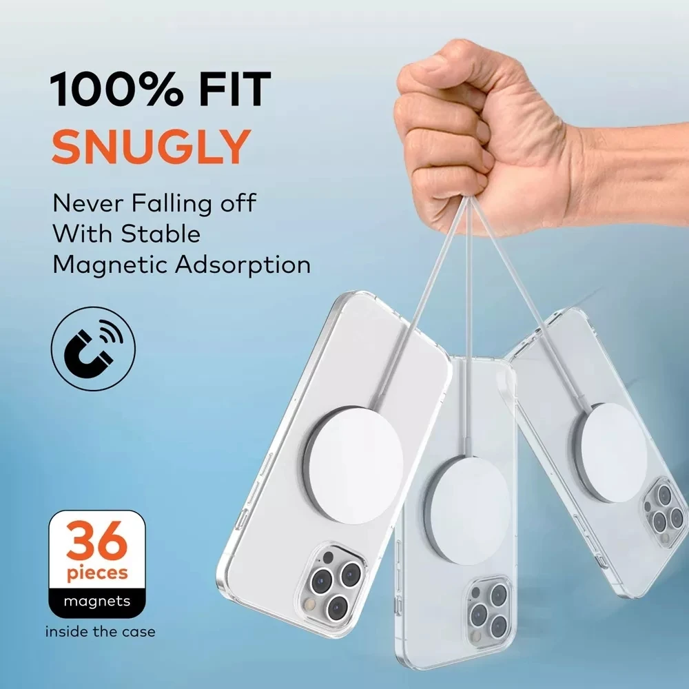 Magnetic Phone Case Magsafing Transparent Clear Shockproof Phone Case ...