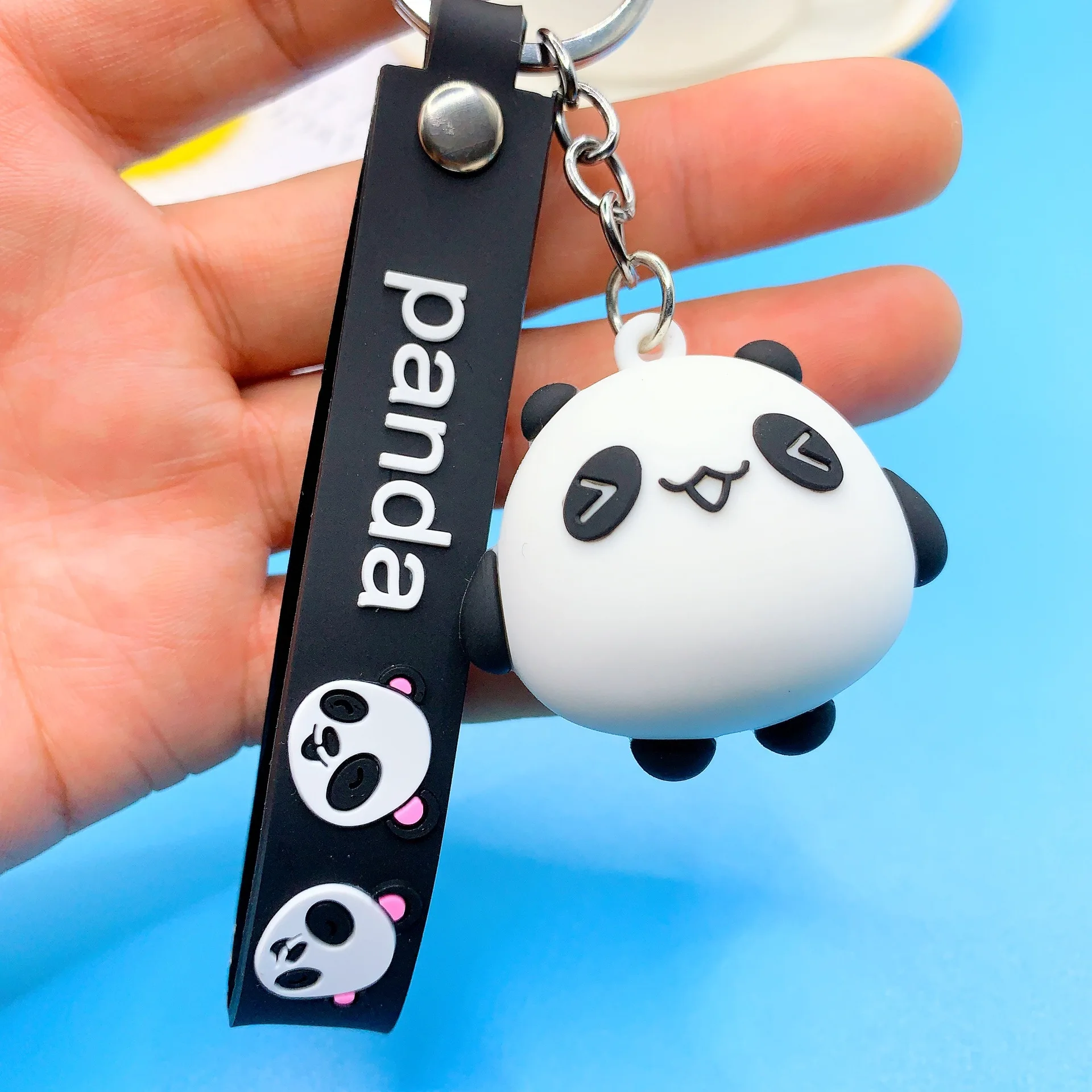 Promotional Personality Mini Soft Pvc Kawaii Cute Panda 3d Keychains ...