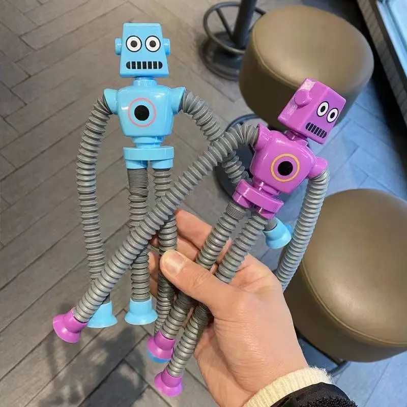 14cm Changeable Robot Design Telescopic Tube Toy Led Stress Relief ...