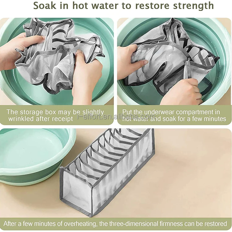 3 Set Foldable Stockings Scarves Underwear Mesh Drawer Organizer Box ...