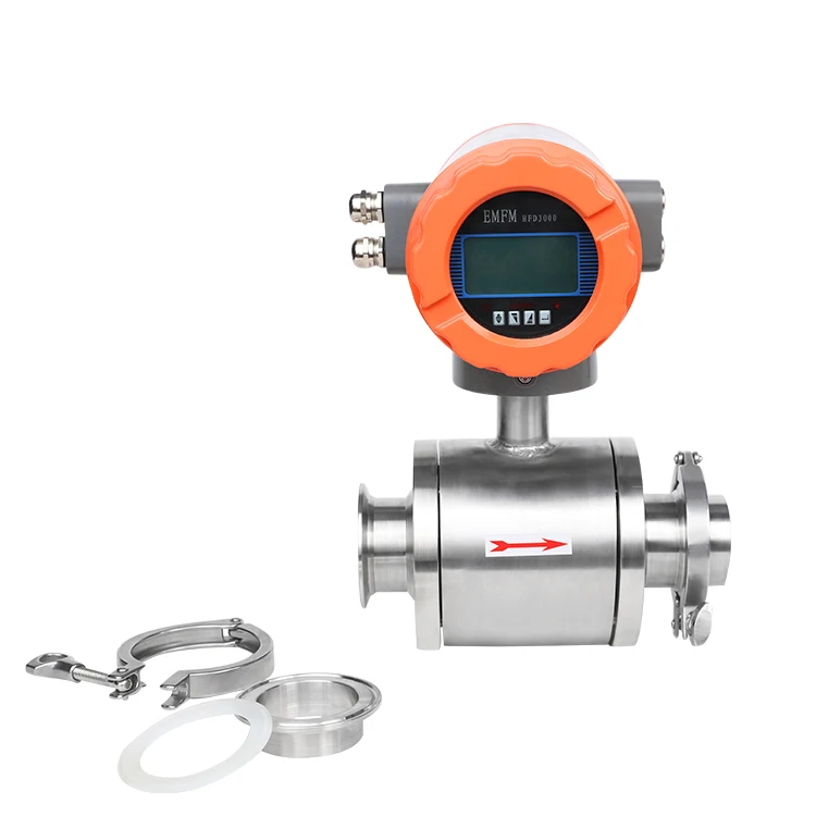 4-20ma 220v Flange Connection Electromagnetic Flowmeter Liquid Flow Meter Beer Thread Connection ...