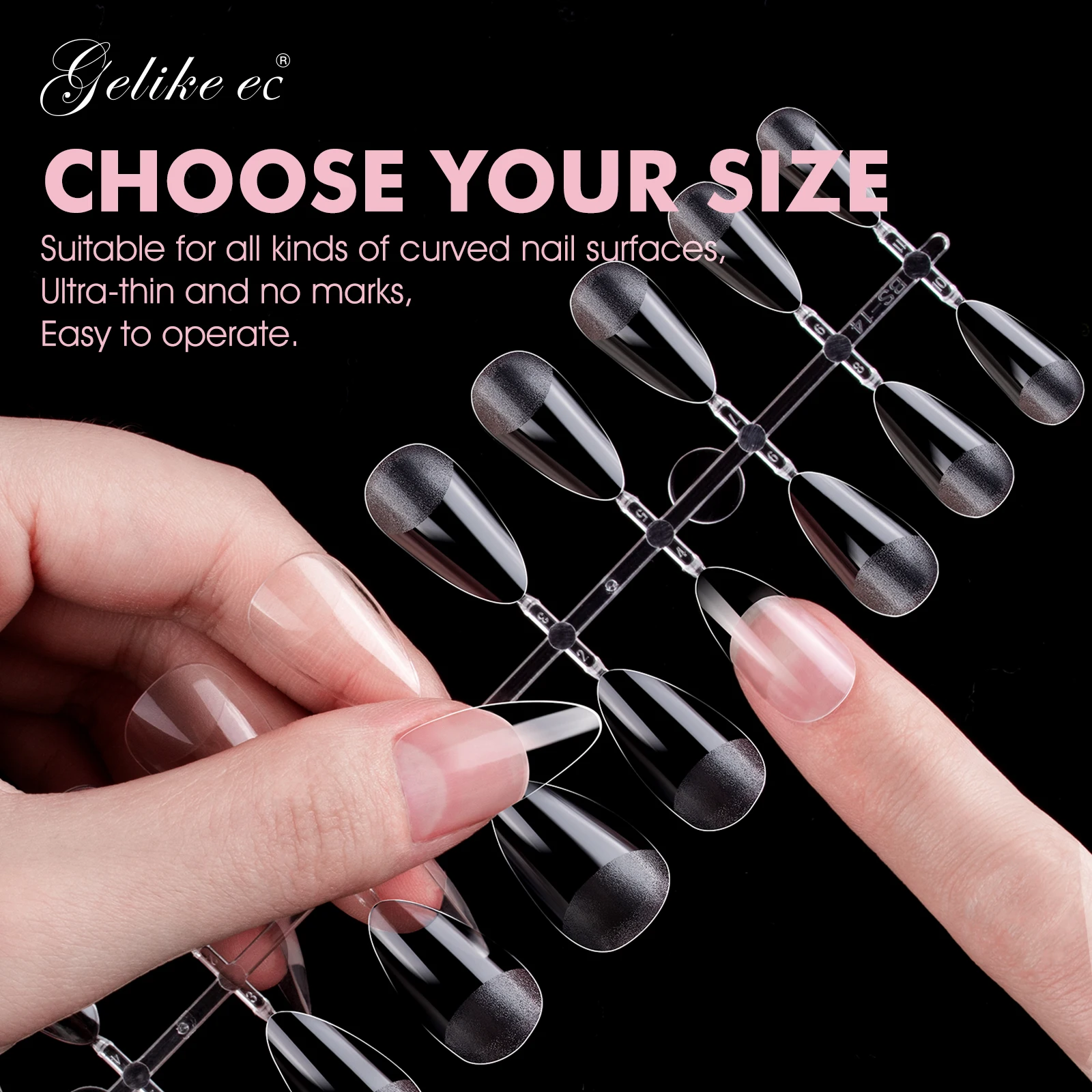 552pcs Xl Square Full Cover Square Xxl False Fake Nails Artificial ...