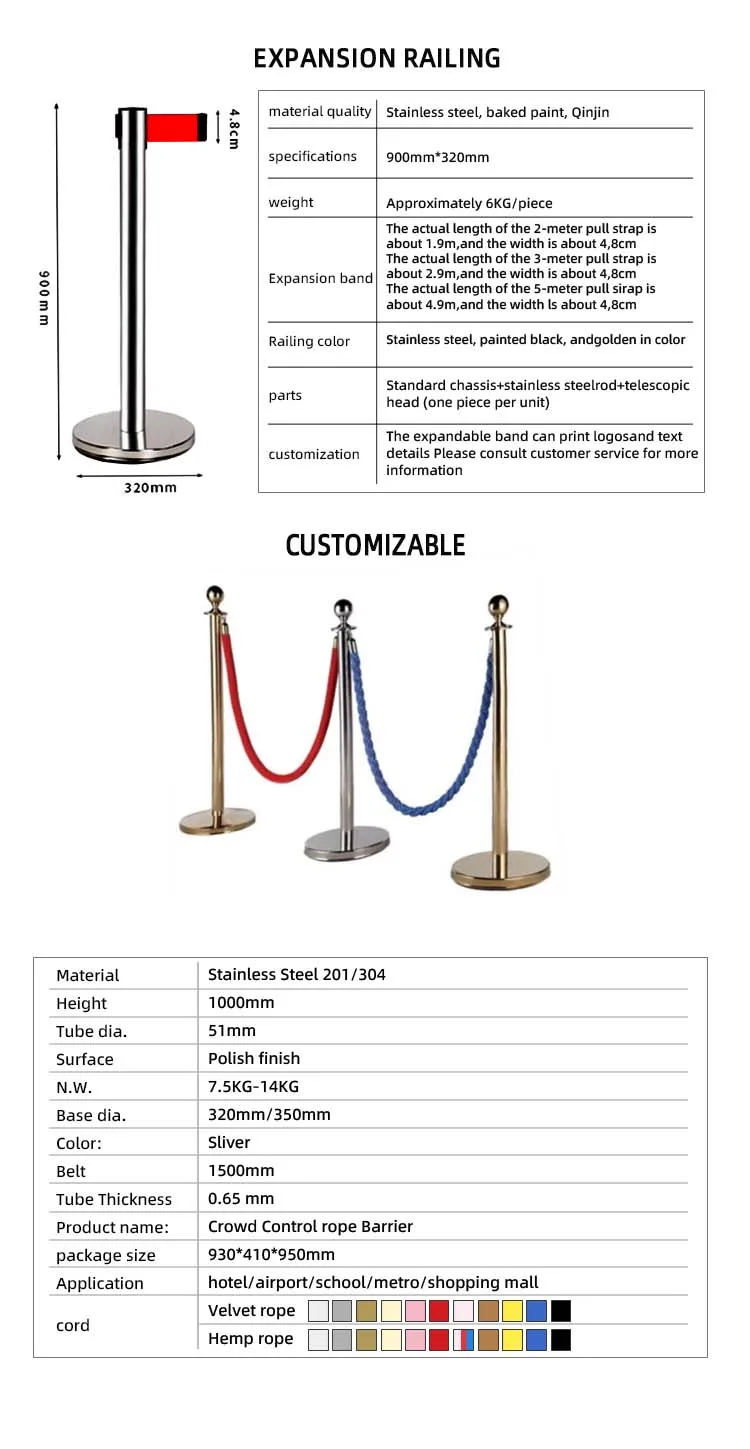 Gold Stainless Steel Stanchion Post with Red Carpet Ropes Safety ...
