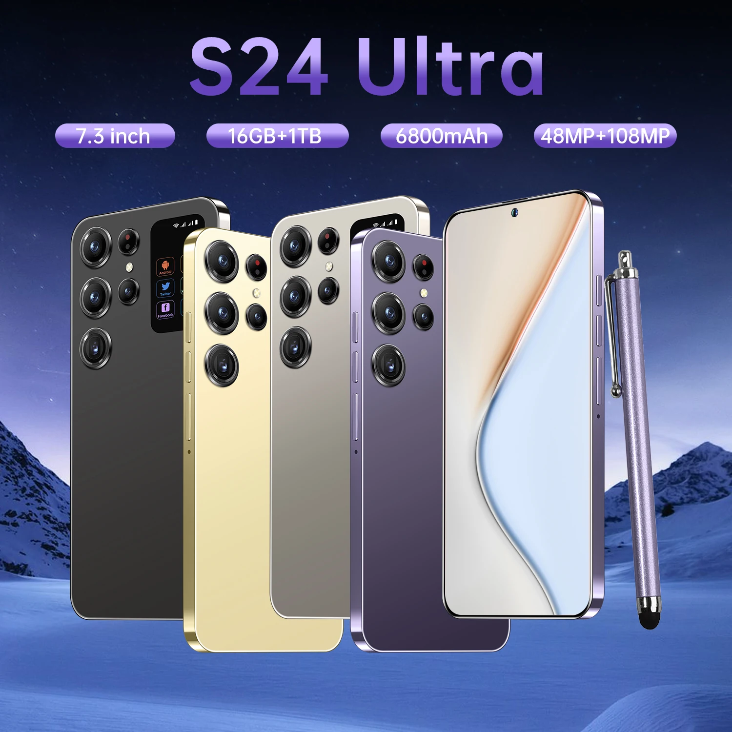 2025 S24 Ultra Unlocked Android Smartphone 16gb+1tb Dual Sim 5g 2k Resolution Deca Core Cpu ...