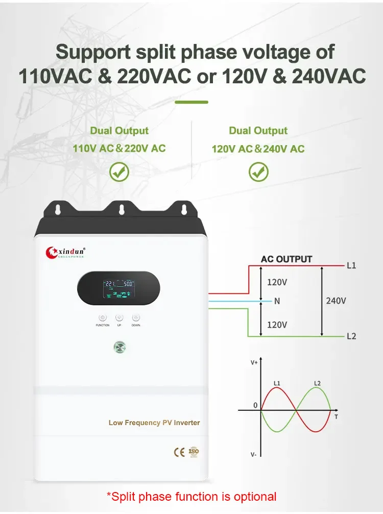 Split Phase Pure Sine Wave Inverter - 3kw Home off Grid