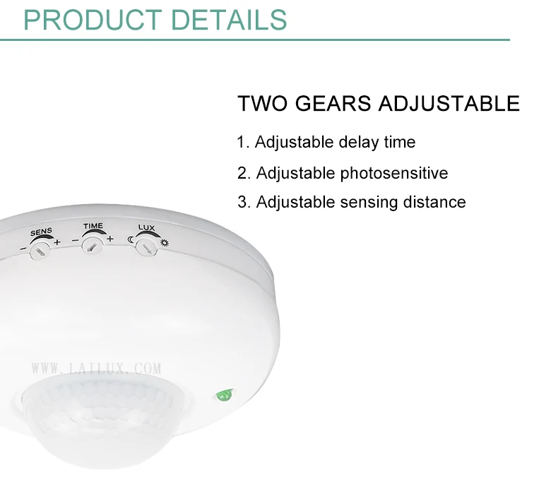 3 button AC220V 360 degree Automatic Infrared PIR Detector wall ceiling ...