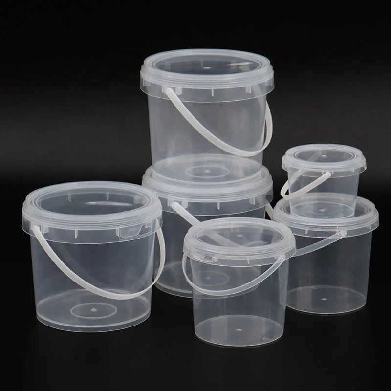 Custom Clear Plastic Ice Cream Bucket 1l Small Transparent Buckets With ...
