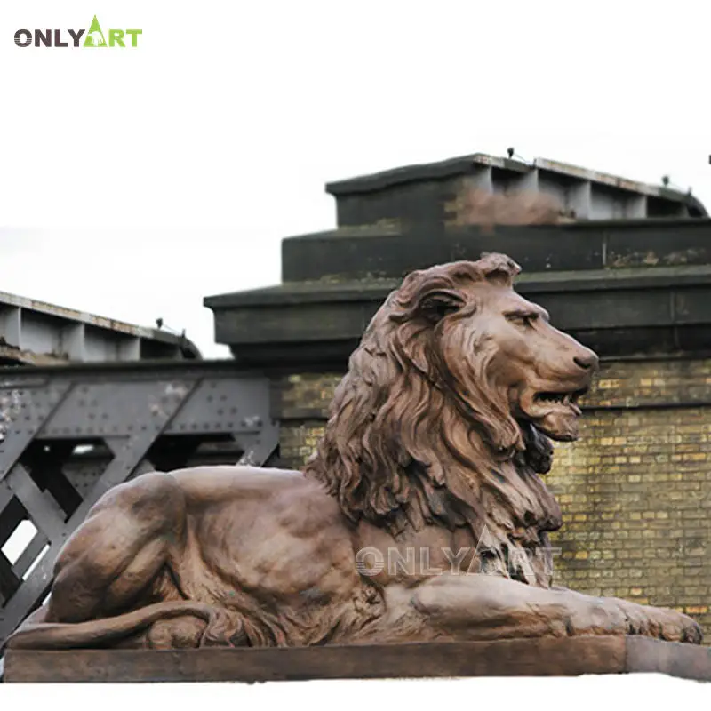 Custom Outdoor Garden Bronze Sitting Lion Statues For Park And Outdoor ...