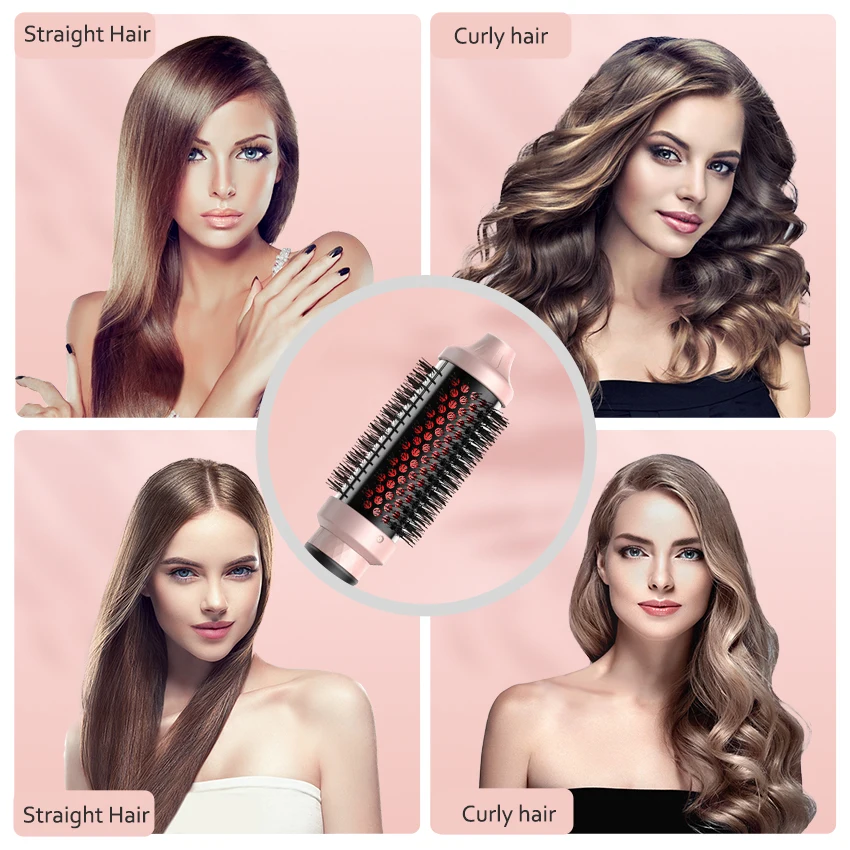 Thermal Brush Heated Curling Brush Curling Iron Volumizing Heating ...