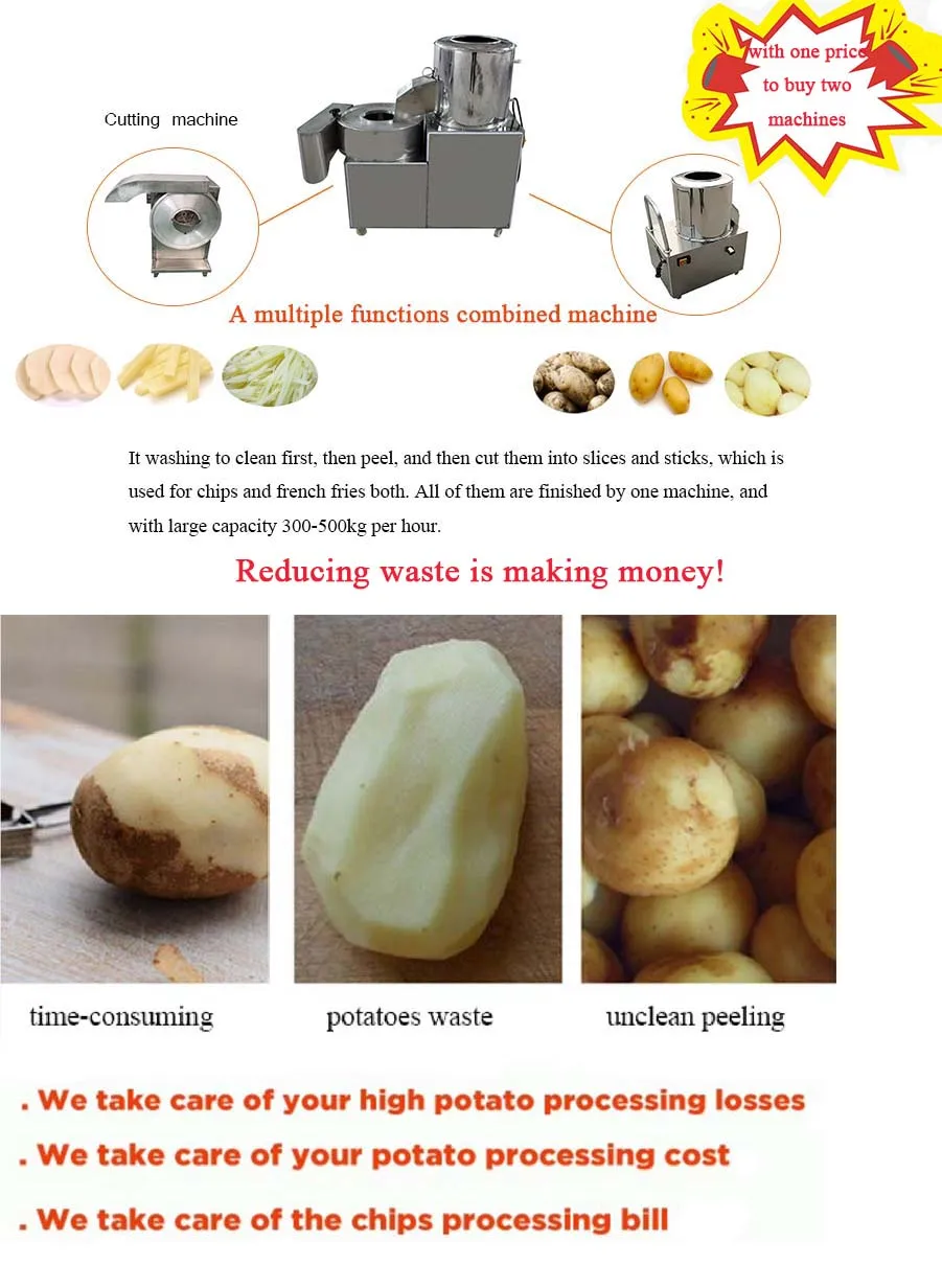 Potato Slicer Machine Cutting/Potato Peeler Machine/Carrot Cleaning and ...