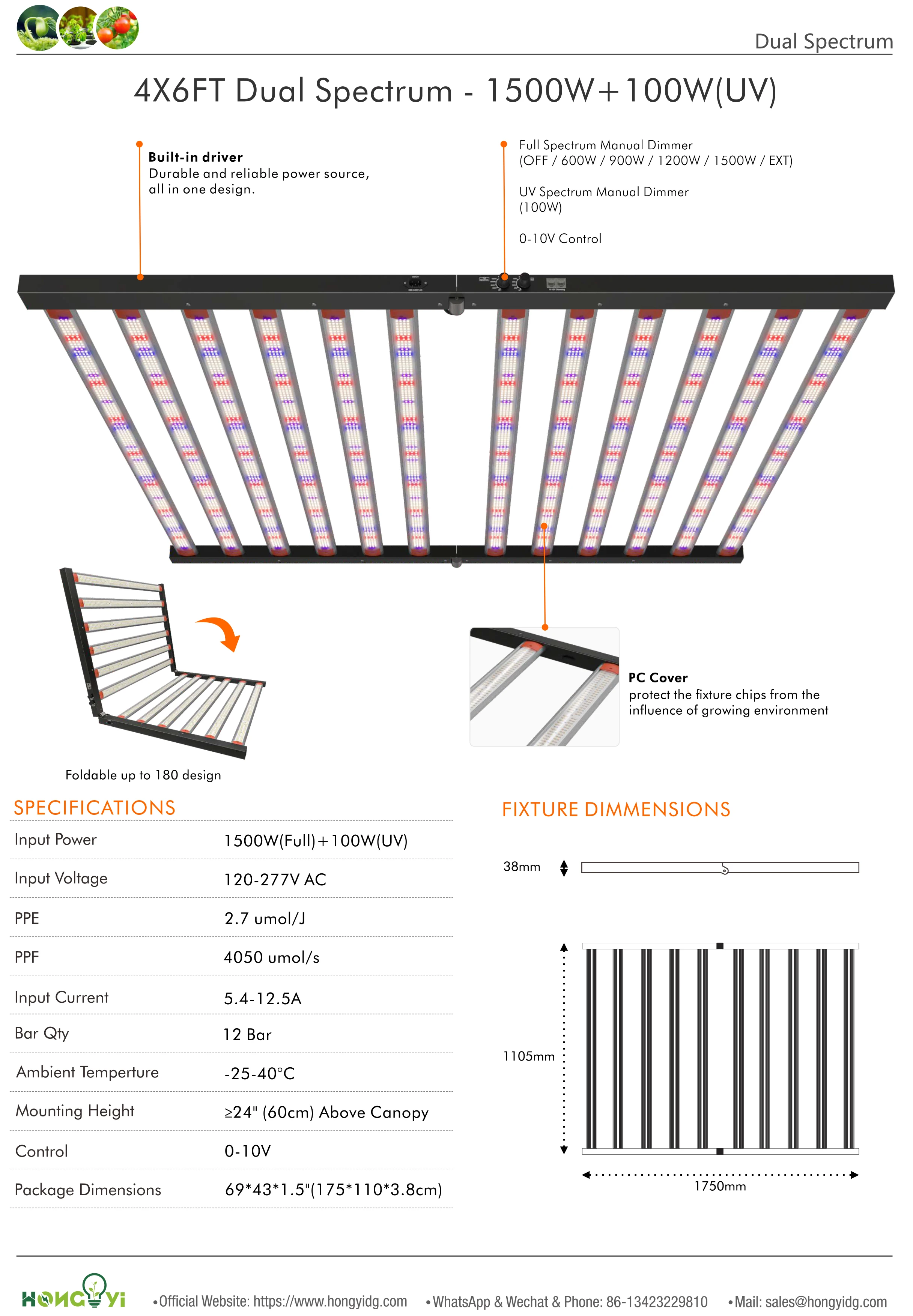Hongyi LED Grow Lights - Full Spectrum Hydroponic Solutions