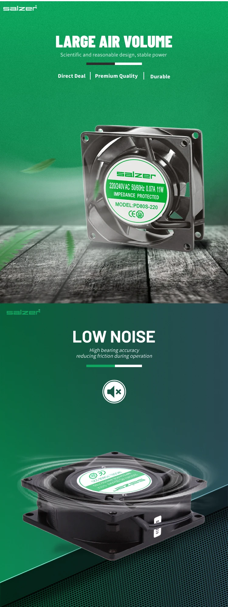 SALZER PD157B-110 AC Industrial Axial Flow Fan - 1 Year Warranty