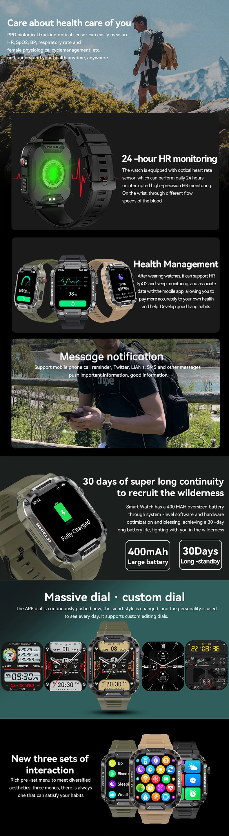 MK66 Smart Watch - IP68 Waterproof, 15 Days Standby Time