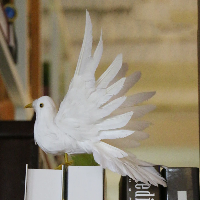 Wedding Garden Decoration Ornaments Simulation Feather White Artificial ...