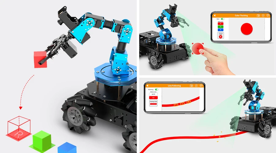 Hiwonder ArmPi Pro 6DOF Robot Arm Kit with Raspberry Pi & 4WD Chassis OEM