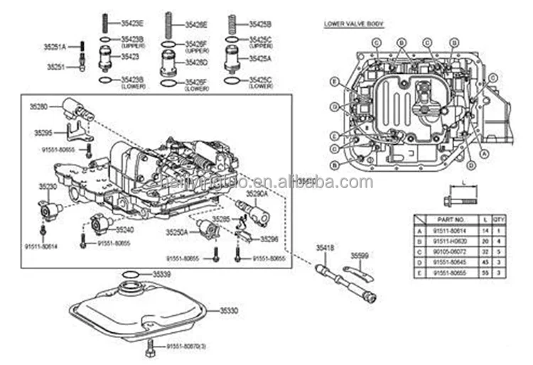 K313 Valve Body for Toyota - High-Quality Transmission Solenoids