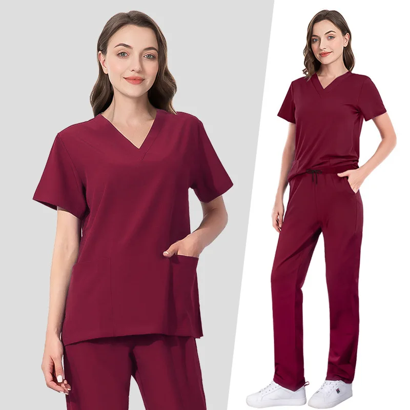 Hospital Nurse Doctor Uniforms logo Custom Scrubs Uniform Set Hospital ...