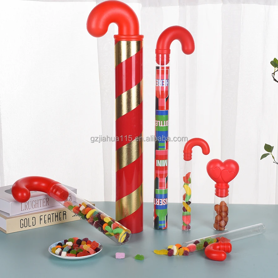 Chocolate Candy Filled Plastic Candy Canes - JH Brand