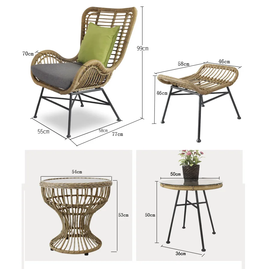 Outdoor Steel Rattan Garden Chairs - Durable & Stylish