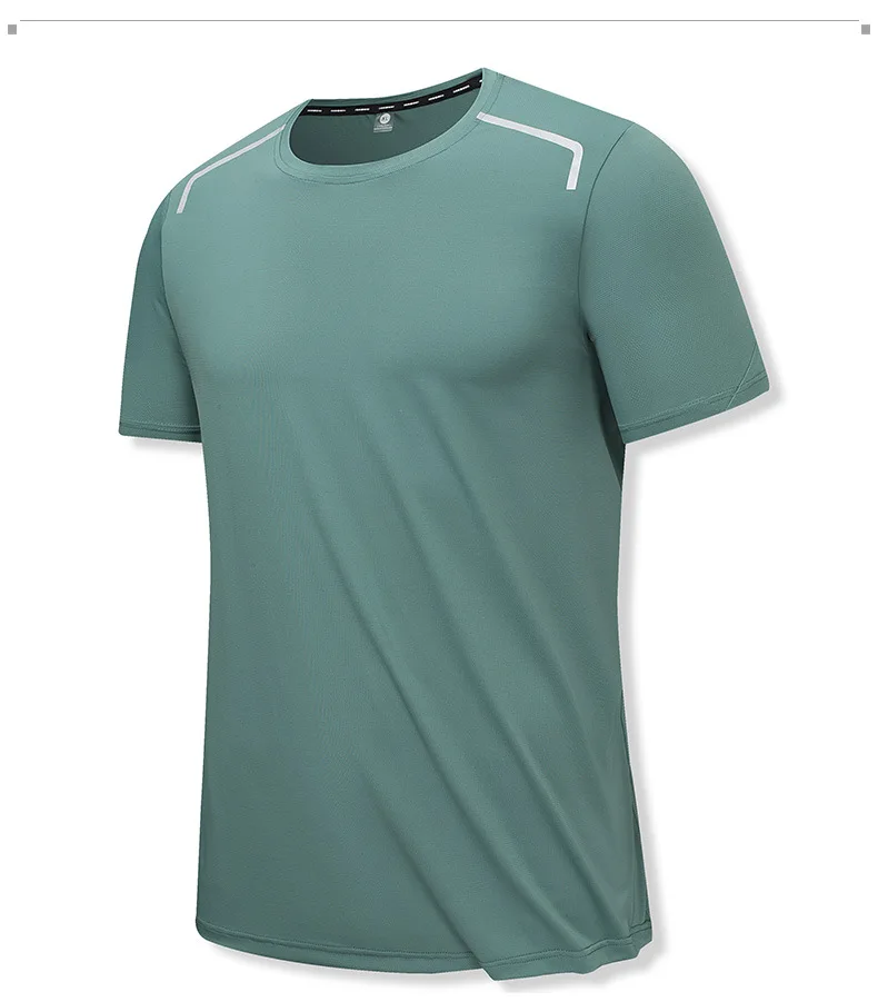 New Men's Quick Drying Elastic Sports T-shirt With Round Neck,Breathable,Sweat-wicking,Fitness ...