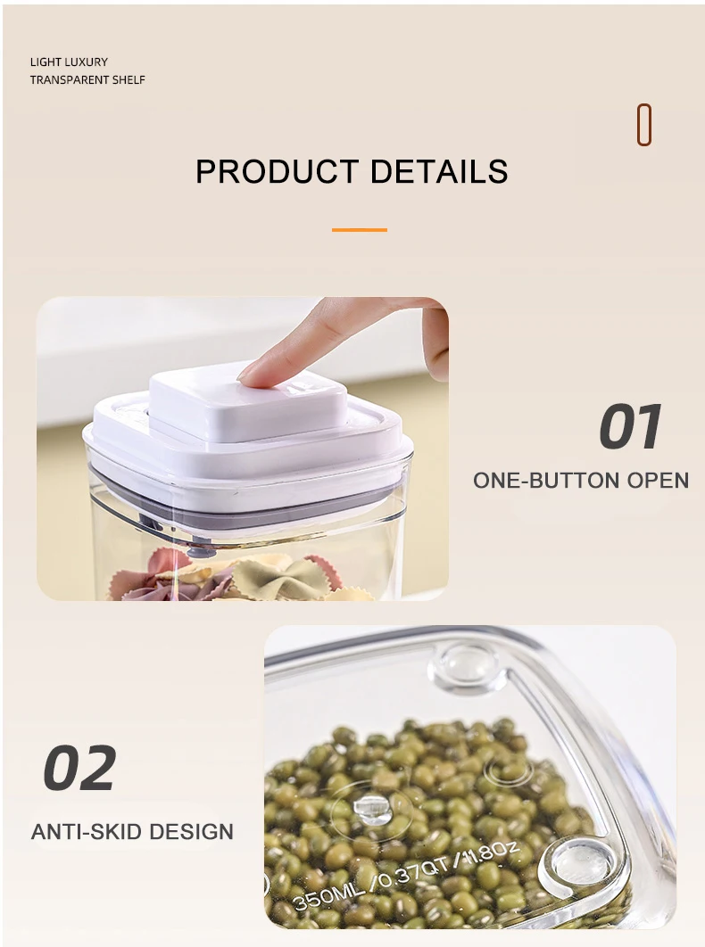 6-Piece Pack Push Button Pop up Container Box With Lids Grain Cereal ...