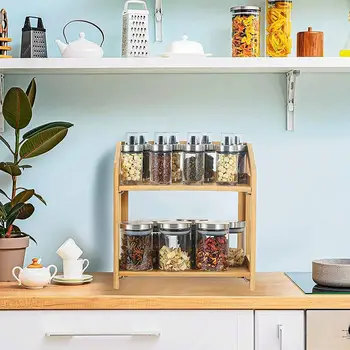 Bamboo Spice Rack Organizer For Countertop Exquisite Easy Assemble 2 ...