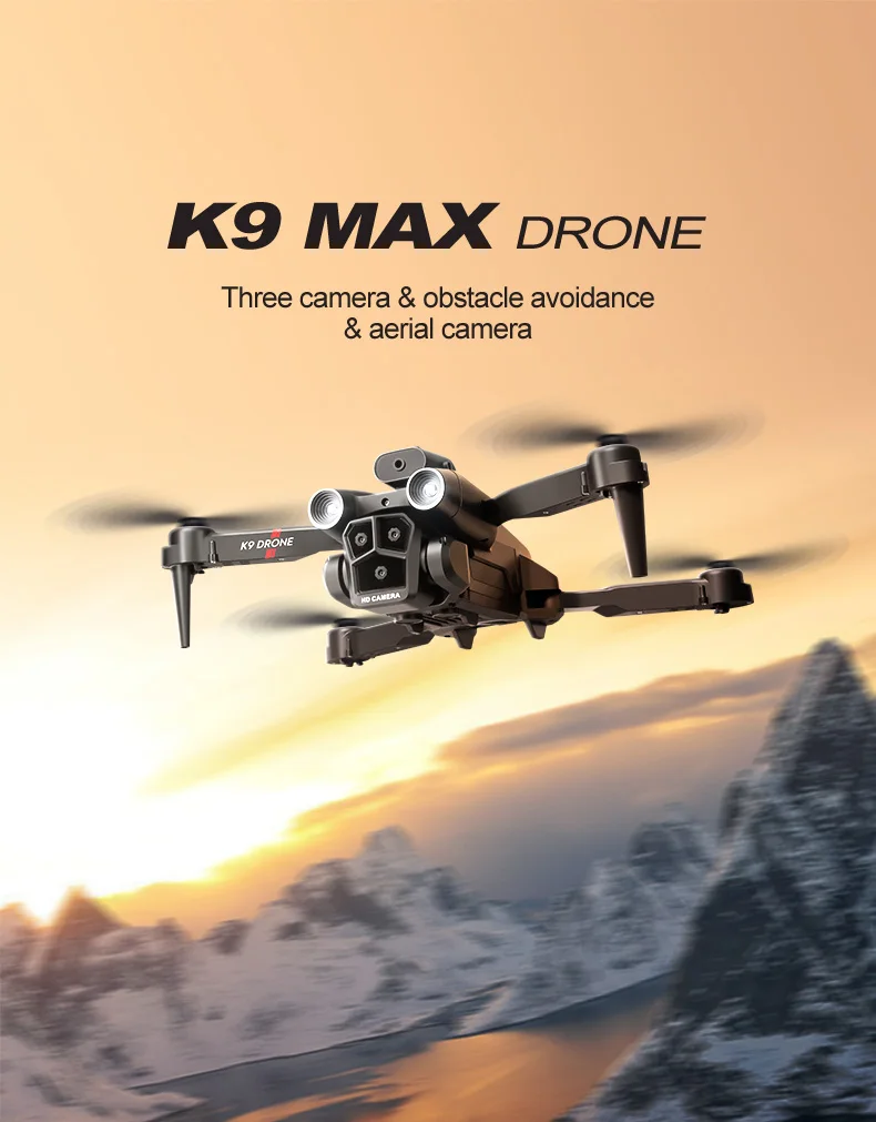 Top Quality Optical Flow K9 Max 4K Drone - Foldable RC Quadcopter
