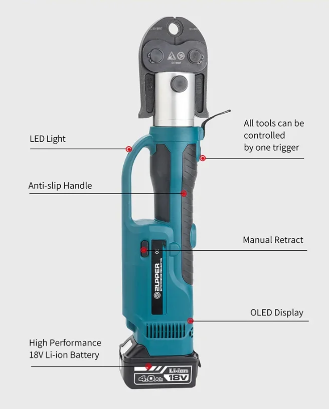 Hydraulic Pex Pipe Battery Powered Copper Pipe Pressing Plumbing Tool ...