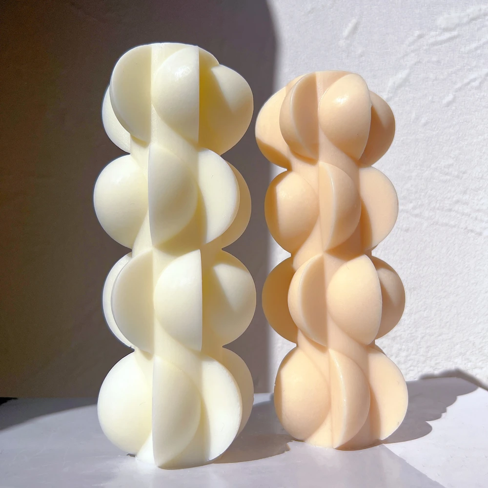 Wavy Candle Abstract Art Wax Silicone Mold - Geometric Swirl