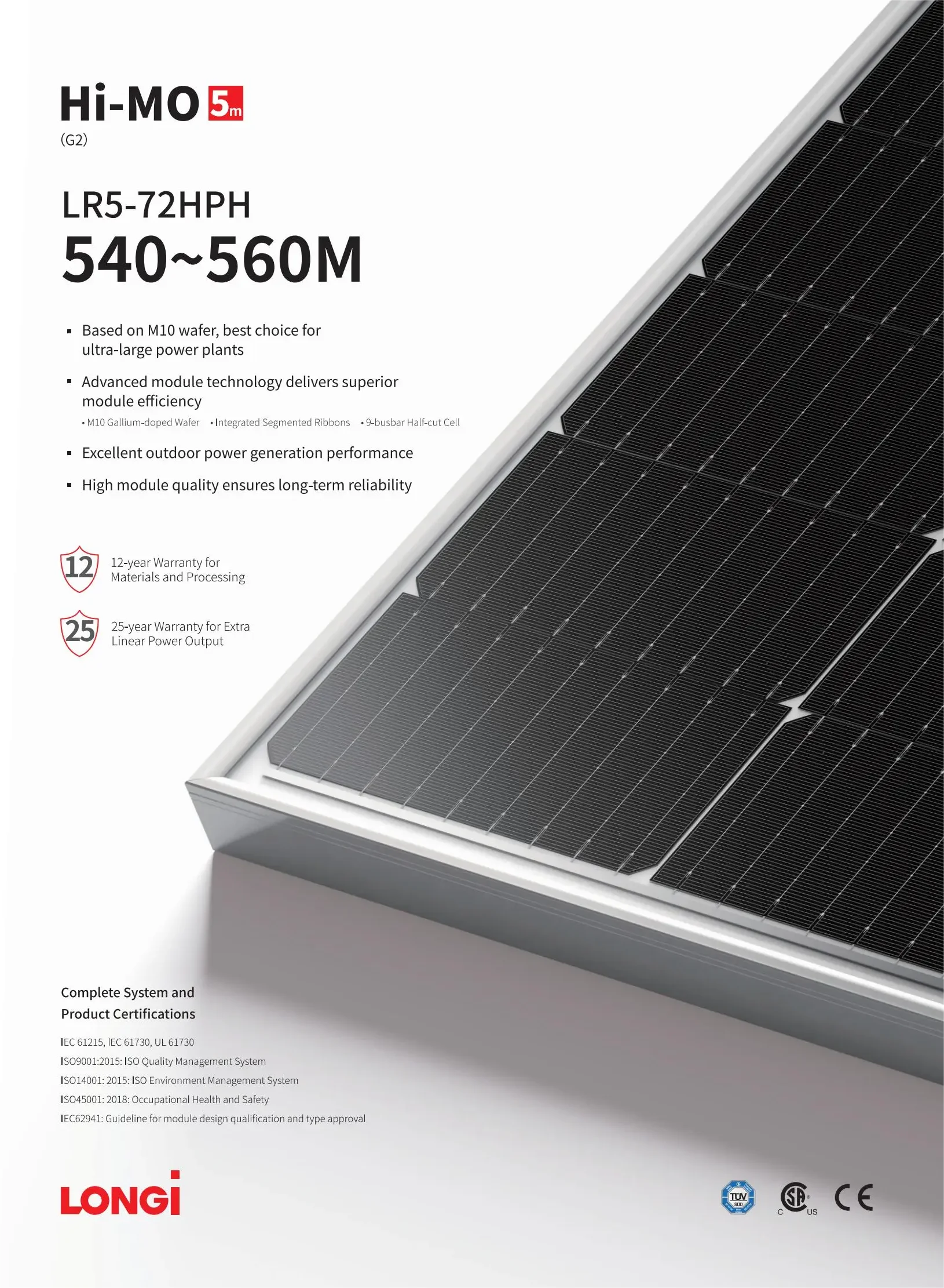 Longi Solar Panels 550w Lr5-72hph 550w-560w For Residential Rooftops ...
