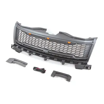 Front Hood Grille Black Grill Led Raptor Style Fit For 2007-2010 Ford ...