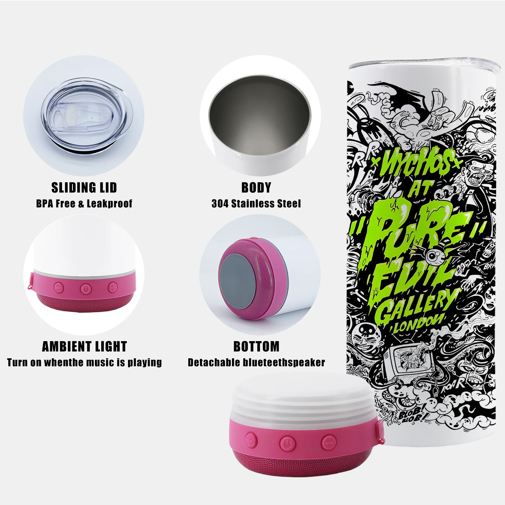 Accept Small Orders Six Colors Stainless Steel 20oz Skinny Straight ...