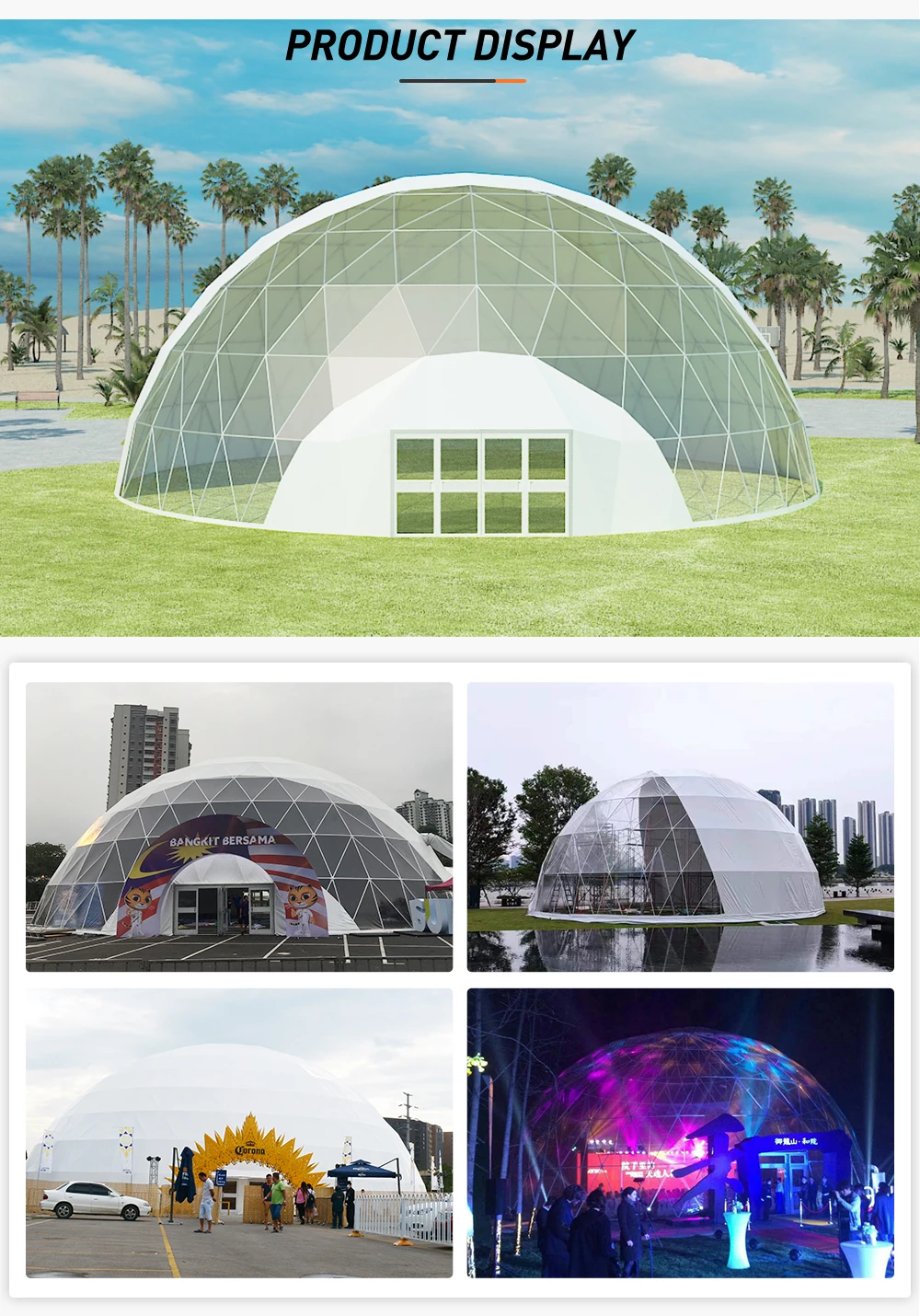 Custom Geodesic Trade Show Igloo Round Dome Tent For Outdoor Events ...