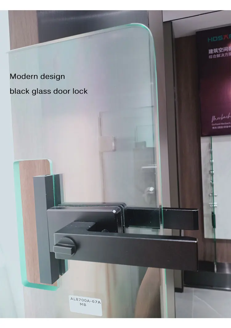 Secure Your Space with HDSAFE Black Aluminum Glass Door Locks