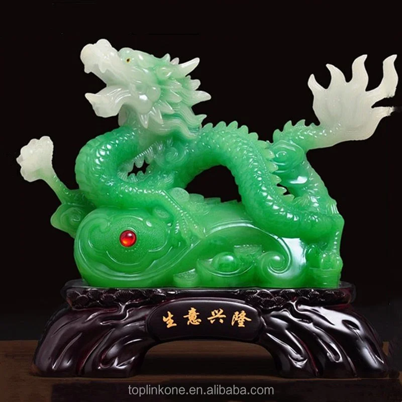 2023 Jade Color Sculpture Folk Art 34.5cm Home Hotel Interior Craft ...