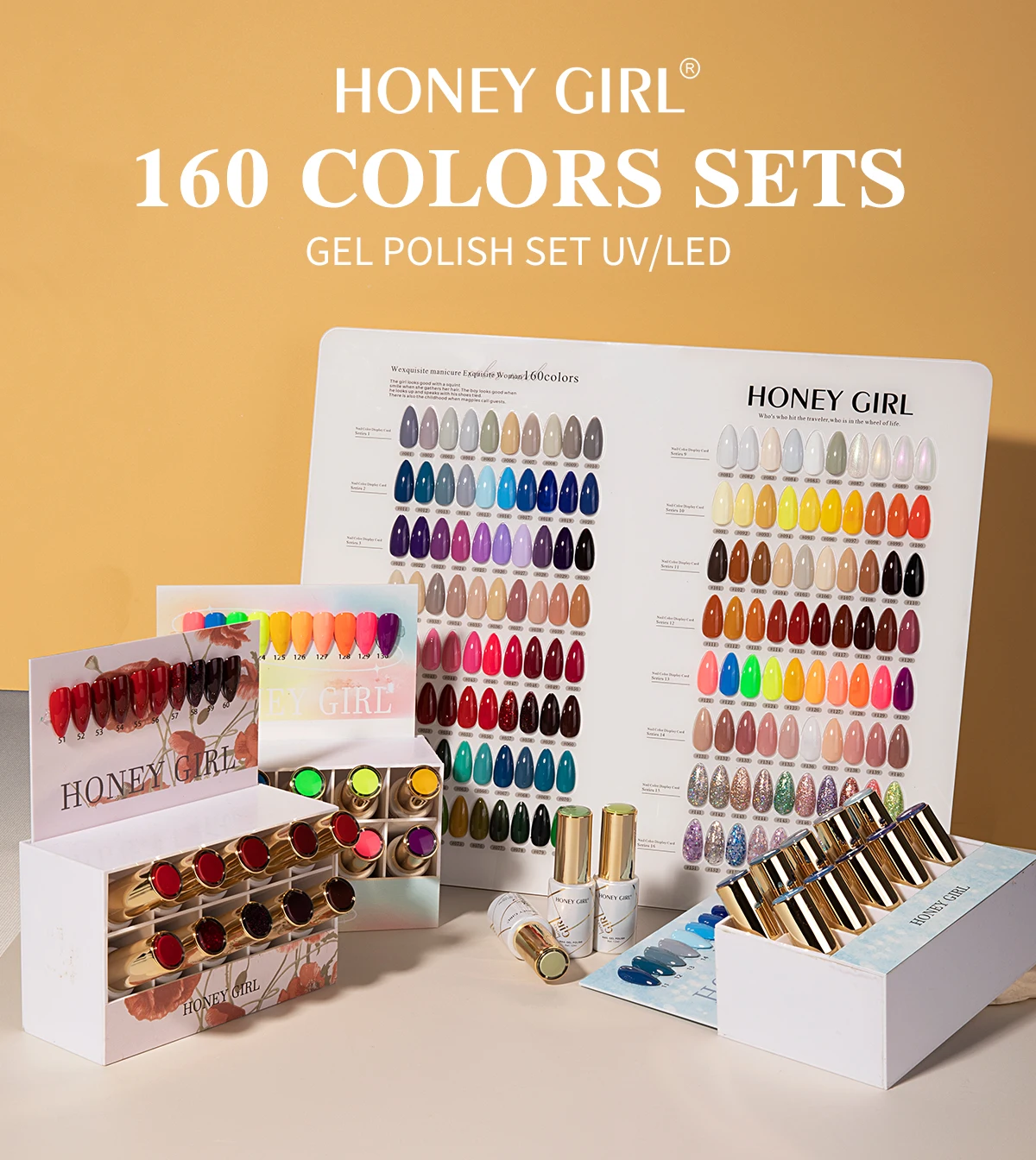 Nail Salon Art Soak Colour Regular UV Gel Set 160pcs Kit