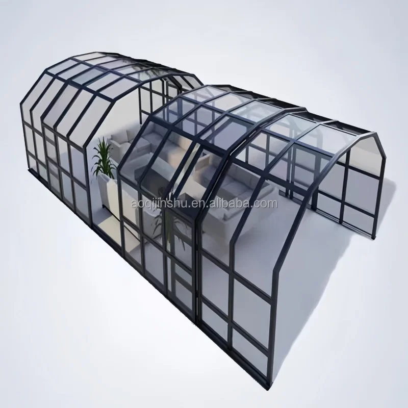 Modern Double Layered Insulated Glass House Polygon Roof High Light ...